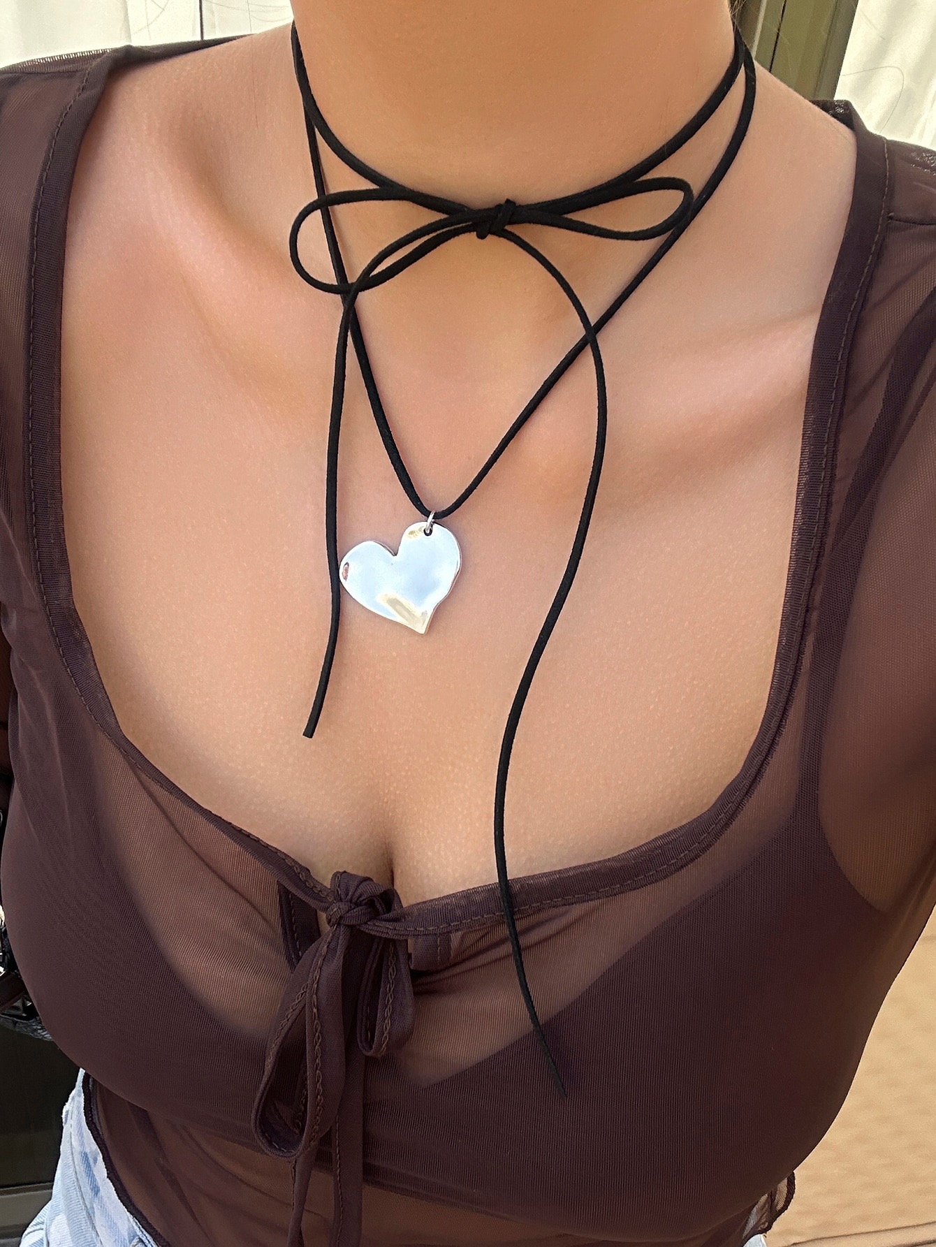 Choker Haert Silver Plano - Puupupa